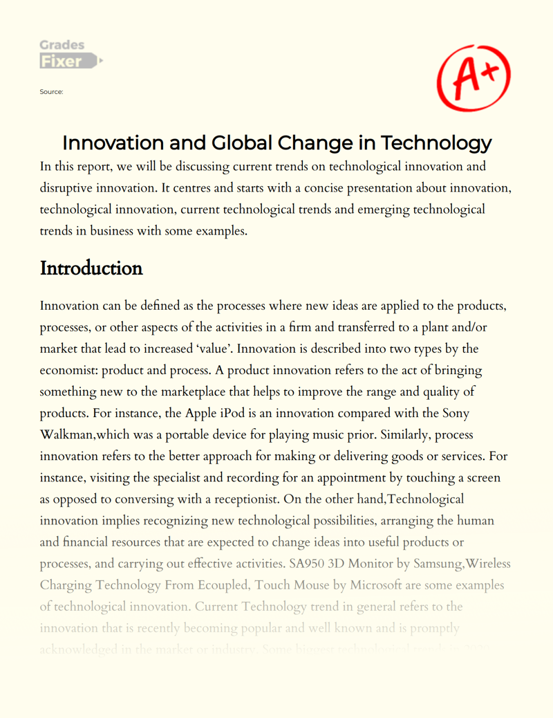 Global Change and Current Trends in Technological Innovation - 2015 ...
